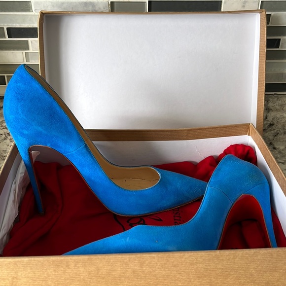 Christian Louboutin | Shoes | Christian Louboutin So Kate Blue Suede ...